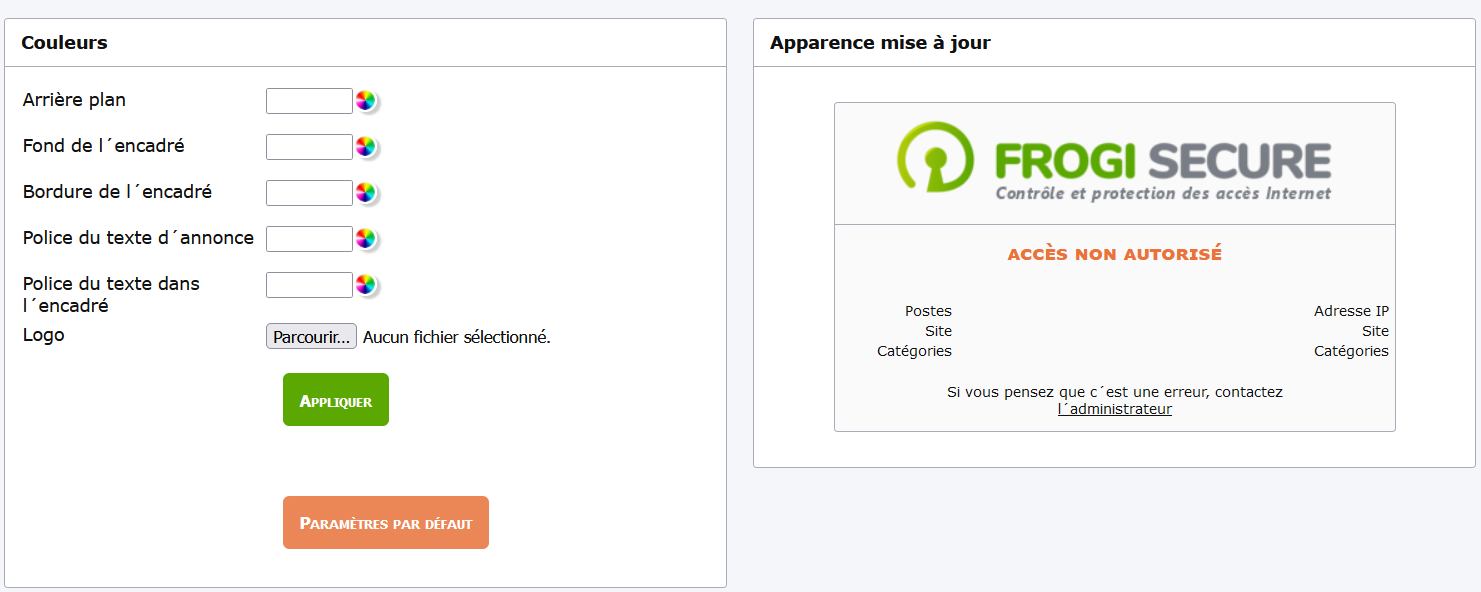 Personnaliser les interfaces utilisateurs - Frogi Secure